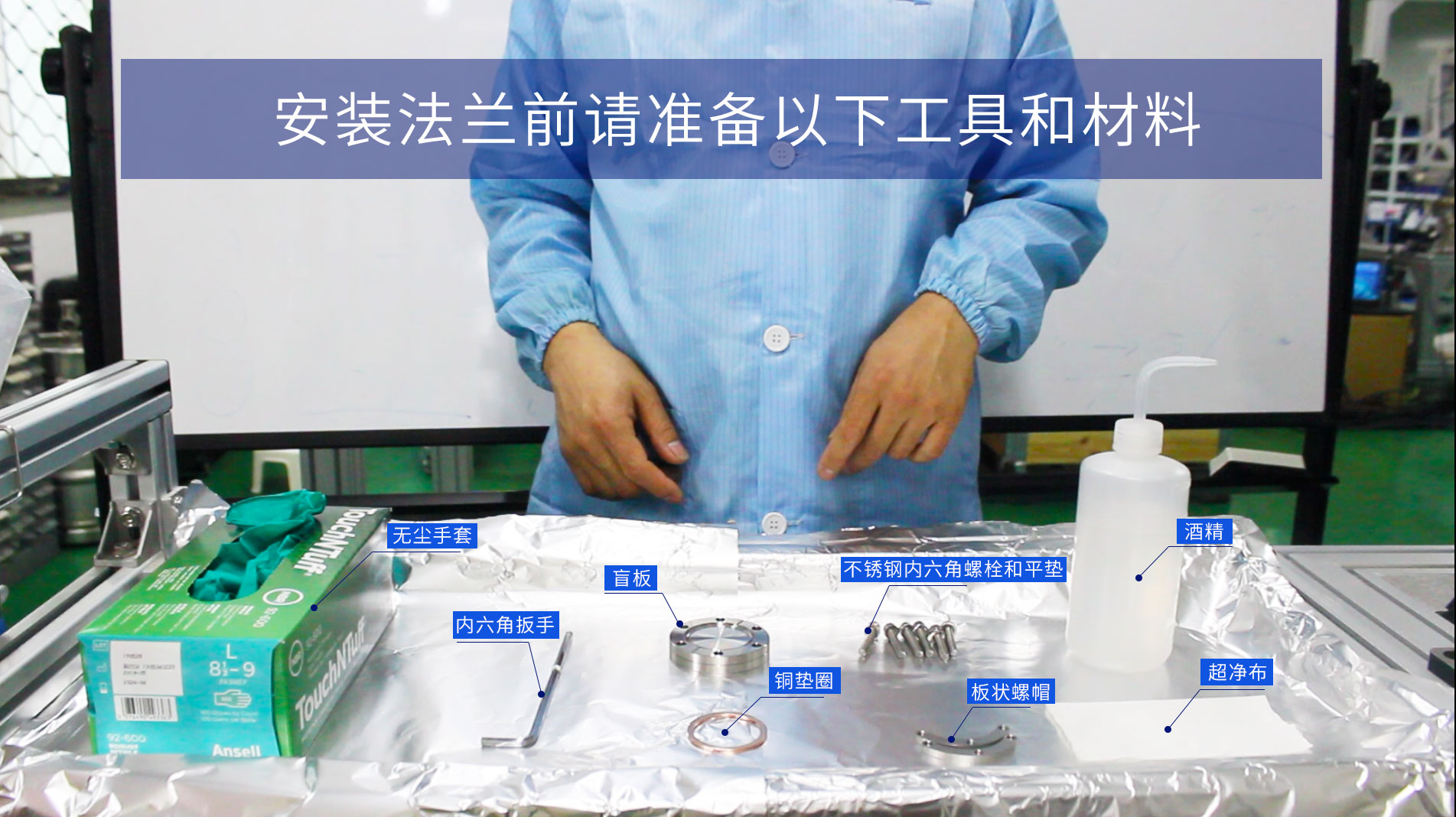 CF flange fastening installation operation